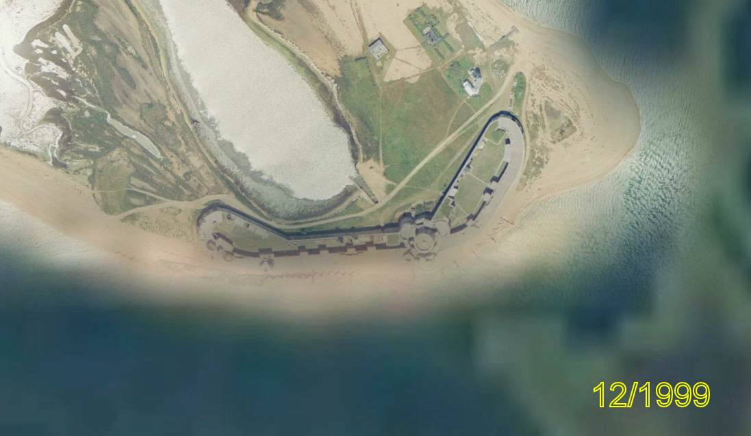 Hurst Castle – Partial collapse of the seaward wall of the east wing ...