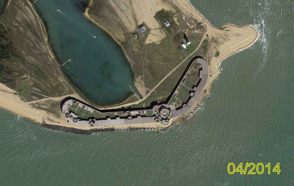 Hurst Castle – Partial collapse of the seaward wall of the east wing ...