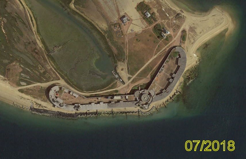 Hurst Castle – Partial collapse of the seaward wall of the east wing ...