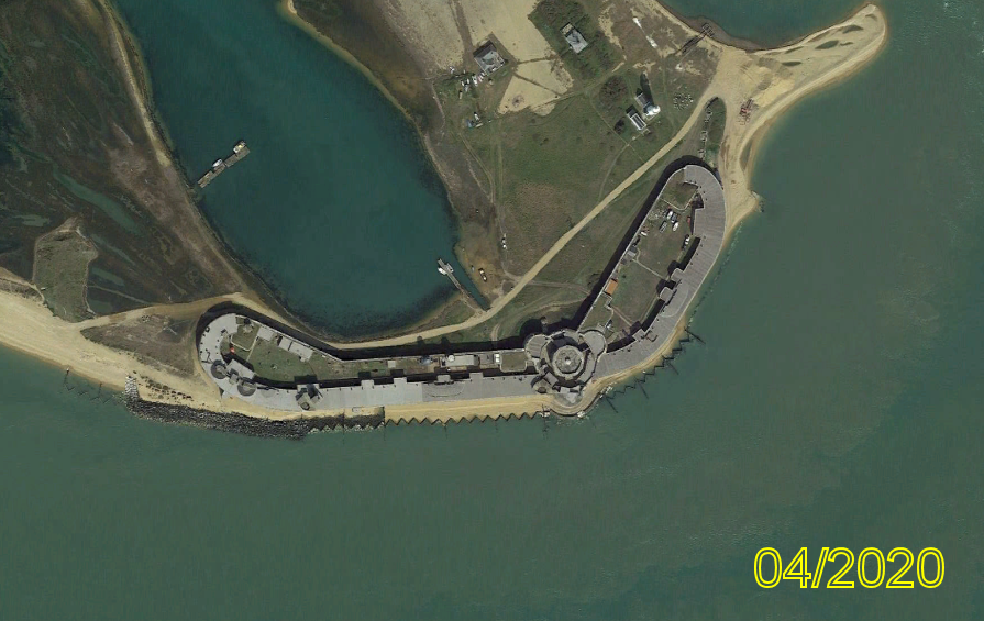 Hurst Castle – Partial collapse of the seaward wall of the east wing ...